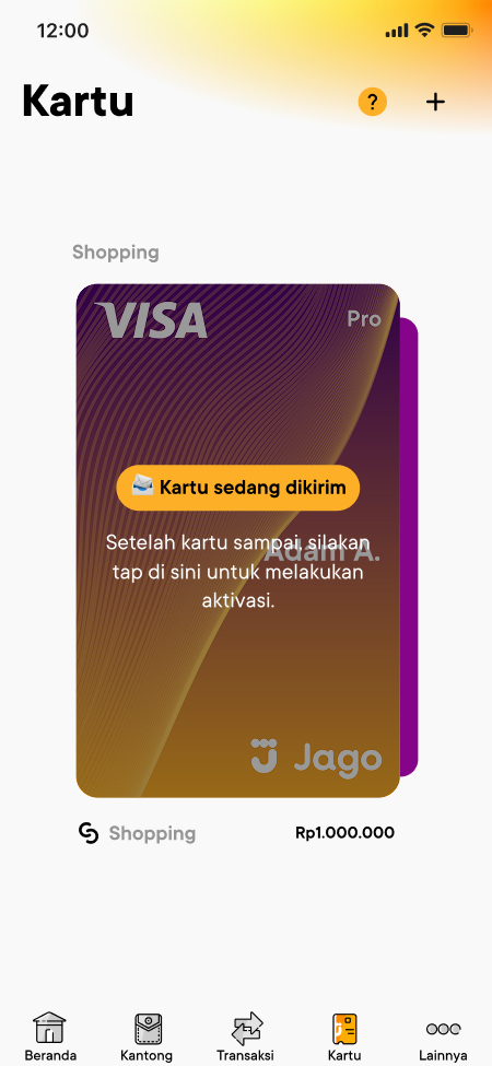 Bank Jago - Kartu Digital Pro